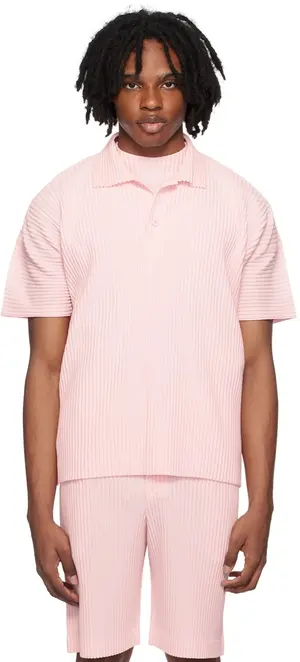 Issey Miyake Pink Monthly Color May Polo In 21-Light Pink - 35